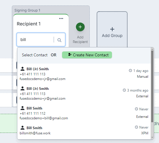 Adding Bundle Recipients